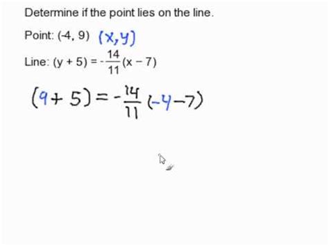 Determine If A Point Lies On A Line In Point Slope Form YouTube