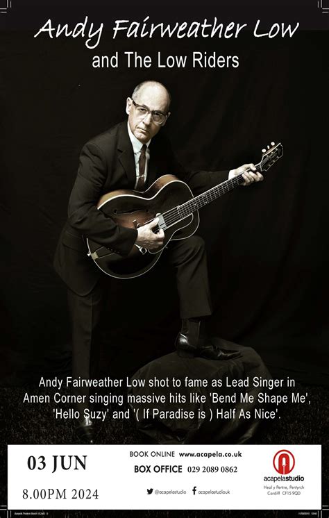 Andy Fairweather Low And The Low Riders In Concert Cardiff Wales