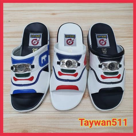 รองเท้าแตะชาย Taywan รุ่น 511 สีดำ สีขาว สีฟ้า 40 45 Shopee Thailand