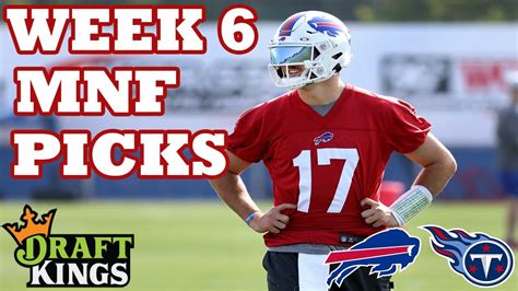 Draftkings Nfl Week 6 Mnf Showdown Picks Monday Night Football Picks