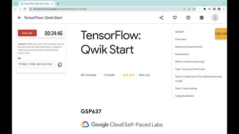 Tensorflow Qwik Start Qwiklabs Gsp637 With Explanation🗣️