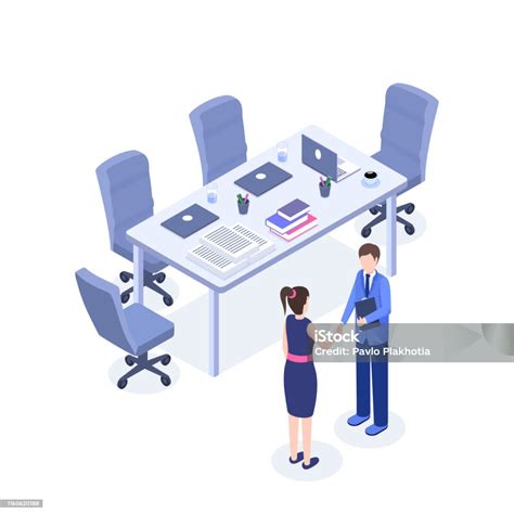 성공적인 비즈니스 협상 아이소메트릭 그림 Hr 에이전트 고용주 및 회의실 3d 만화 캐릭터직원 비즈니스 파트너십 협력 계약 면접
