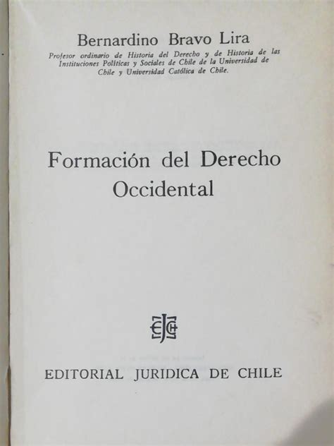 Formación Del Derecho Occidental Libropolis Chile