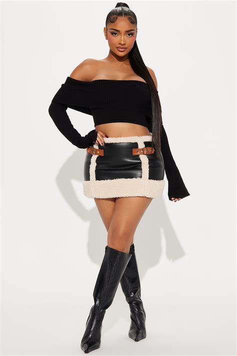 Cuddle Weather Faux Leather Micro Mini Skirt Black Fashion Nova