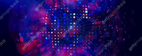 Abstract Macro Of Quantum Computing Qubit Cell Subatomic Patterns Of Cyber Ai Intelligence