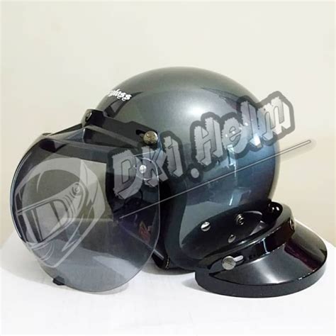 Jual Helm Cargloss Anchore Grey Dengan Kaca Cembung Shopee Indonesia