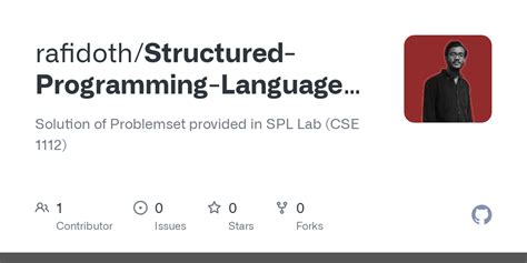 GitHub Rafidoth Structured Programming Language Lab Solution Of Problemset Provided In SPL