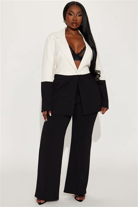 Classy Day Or Night Blazer Blackwhite Fashion Nova