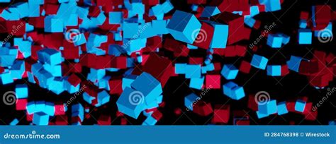 Space Colorful Blocks Exploding High Quality Digital Render Stock