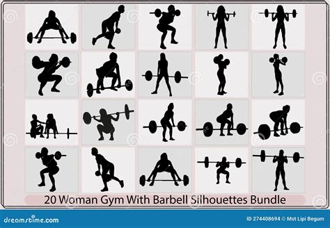 Weightlifter Lifts Big Barbellsquats With Weight Woman Lifts Big