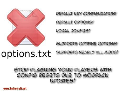 Default Options Mod 1213 1201 Default Settings Mc Modnet