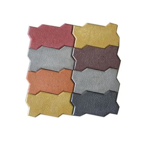 Red Yellow Black Brown Orange Grey Concrete Zigzag Glossy Paver Block