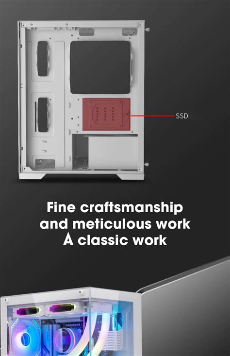 Inplay Pc Case Gaming Computer Case With Fan White Glass Seaview Palace
