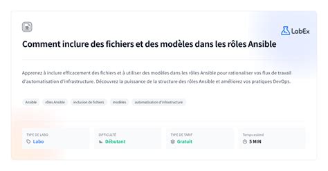 Comment Inclure Des Fichiers Et Des Modèles Dans Les Rôles Ansible Labex