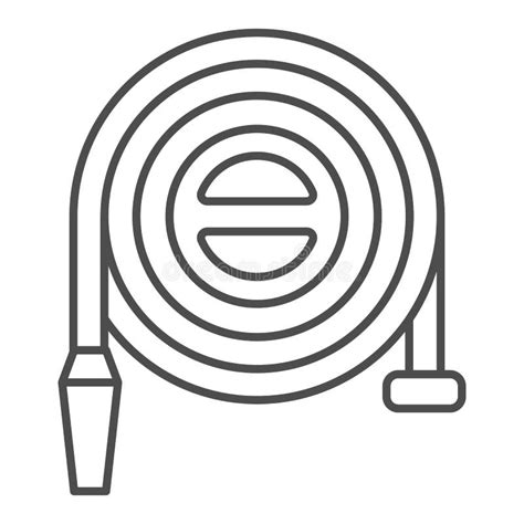消防软管卷线筒细线图标 白色背景上的消防站袖套轮廓样式象形图 消防员标志 向量例证 插画 包括有 设备 燃烧 178549274
