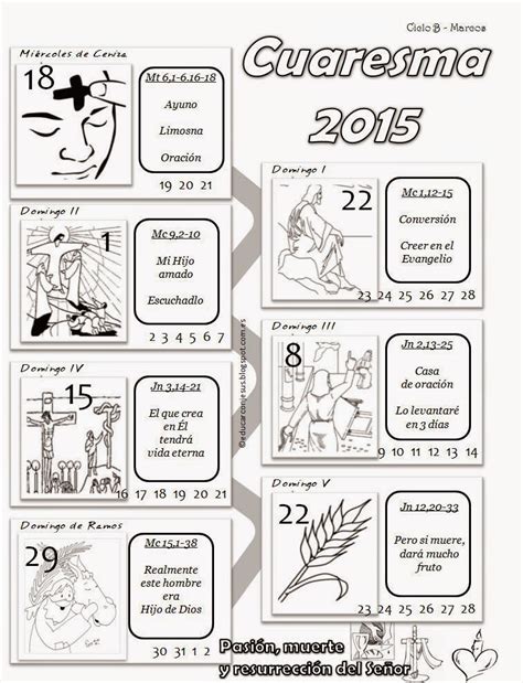 Educar Con Jesús Calendarios De Cuaresma Ciclo B 2015