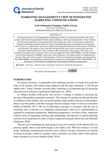 Pdf Marketing Managements View Of Integrated Marketing Communications