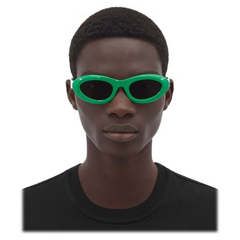 Bottega Veneta Bombe Round Sunglasses Green Sunglasses Bottega