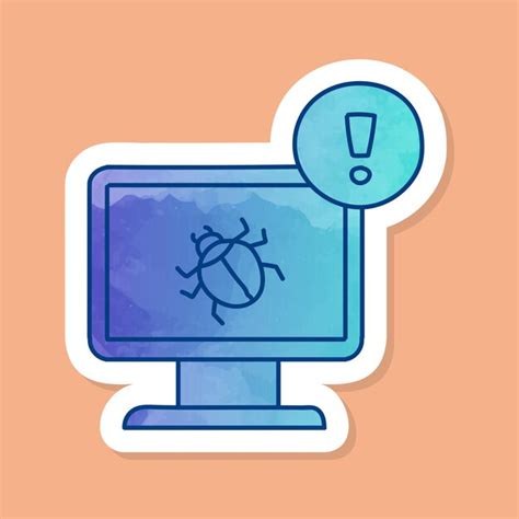 Premium Vector Computer Bug Color Sticker