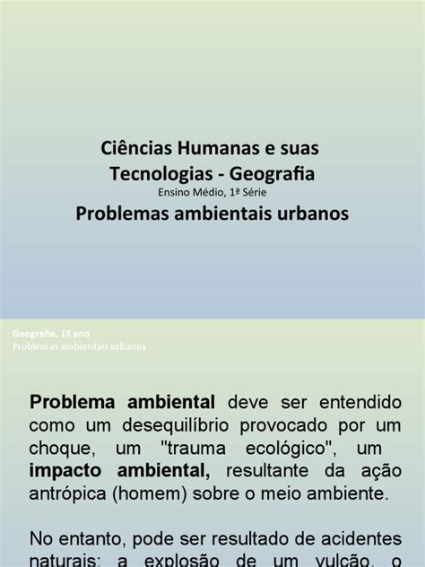 Problemas Ambientais Urbanos Pdf