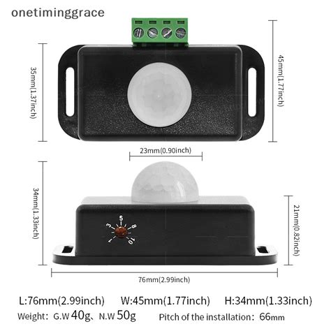 Onetiminggrace Dc 12v 24v ปรับได้ Pir Motion Sensor Ir เครื่องตรวจจับอินฟราเรดโมดูลสวิตช์ไฟ Oma