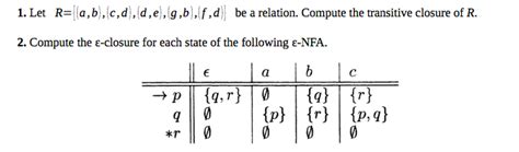 Solved Be A Relation Compute The Transitive Closure Of R