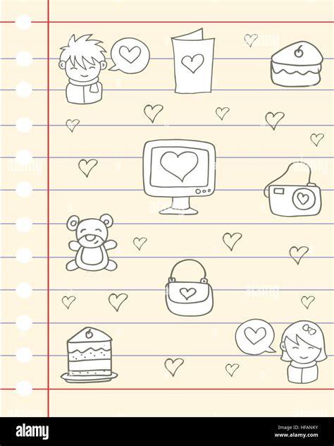 Hand Draw Love Theme Paper Stock Vector Image And Art Alamy
