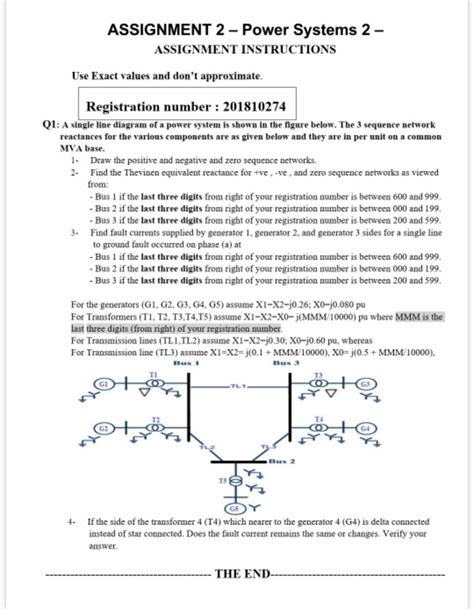 Solved Q1 A Single Line Diagram Of A Power System Is Shown