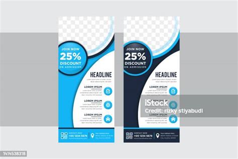 Judul Templat Desain Spanduk Roll Up Modern Abstrak Dalam Tata Letak