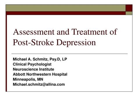 Ppt Assessment And Treatment Of Post Stroke Depression Powerpoint