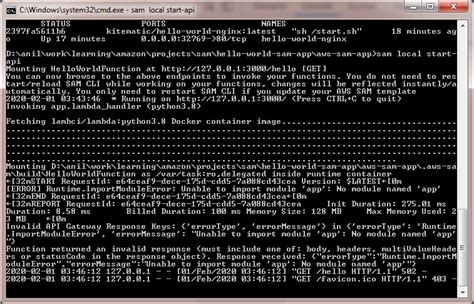 Sam Local Doesnt Work On Osx Get Error Error Running Aws Sam