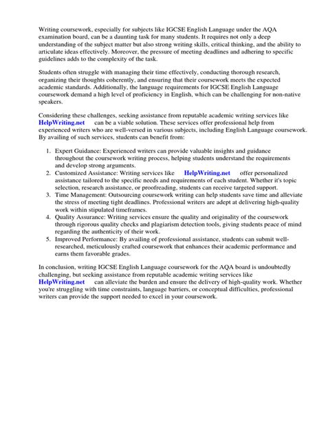 Igcse English Language Coursework Aqa Pdf Subscription Business