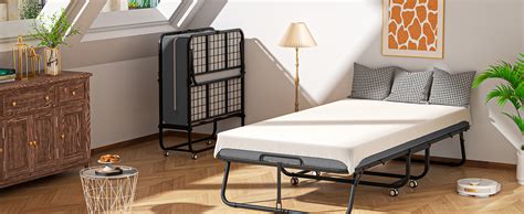 Intergreat Folding Bed With Mattress Foldable Twin Beds