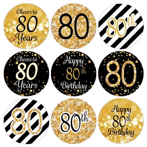 80th Birthday Decorations Black And Gold 80th Birthday Party Favors