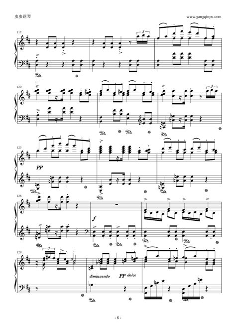 婚礼进行曲钢琴谱 无纪律 虫虫乐谱