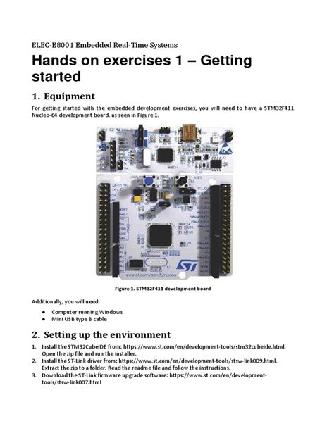 Hands On Exercises 1 Getting Started 1 Equipment Pdf Debugging Embedded System