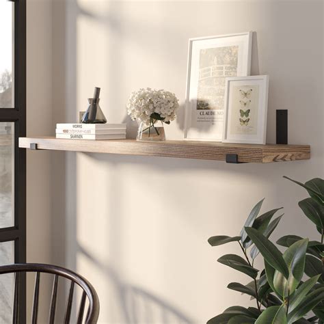 Forte 48 Floating Wall Shelf Organizer Shelves Office Shelf Burnt