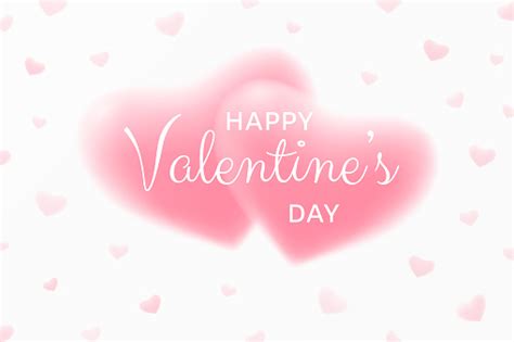 발렌타인 데이 인사말 카드 텍스트와 함께 작은 마음 중 낭만적 인 부드러운 분홍색 마음의 커플 사랑 부드러움 친절 부드러움