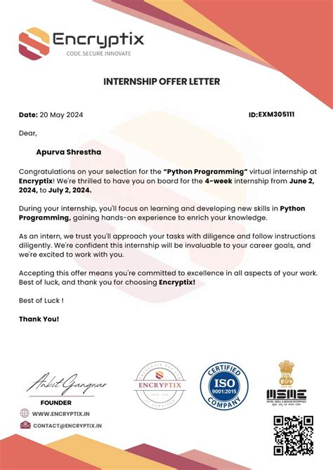 Apurva Shrestha On Linkedin Internship Python