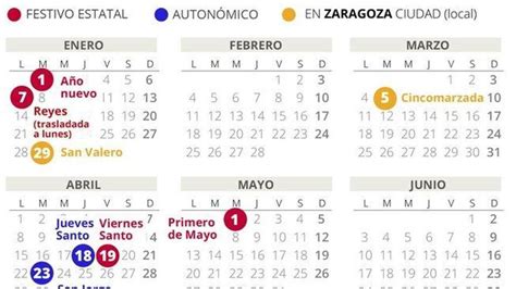 Calendario Laboral De Zaragoza Del 2019 Con Todos Los Festivos