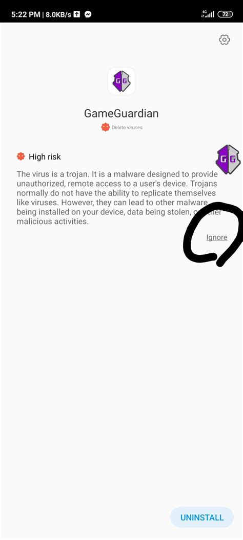 trojan virus detected help gameguardian