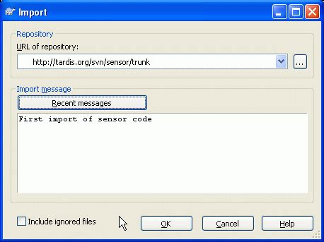 Importing Data Into A Repository TortoiseSVN A Subversion Client For Windows