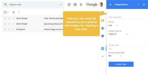 Organiseme Support Gmail Add On