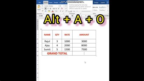 ms word shortcut find sum shorts word msword tutorial youtube