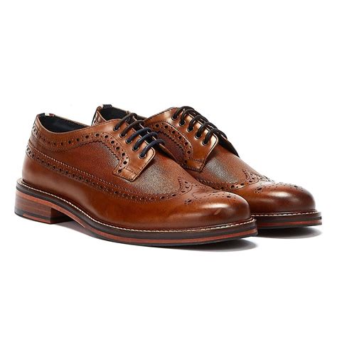 Ben Sherman Archie Brogue Chaussures En Cuir Marron À Lacets Pour Homm