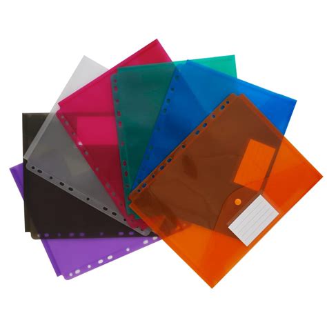 Plastic Binder Dividers 7 Pack Letter Size Folder With Snap Closure For