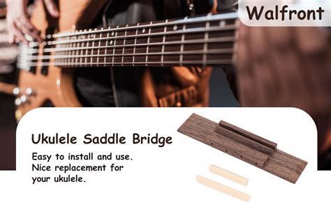 Walfront Ukulele Bridge Set Rosewood Bridge Plastic Nut And Saddle Diy Replacement