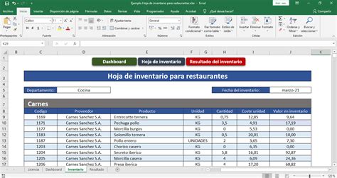 Modelo De Inventario De Restaurante Software De Gestión De Inventario