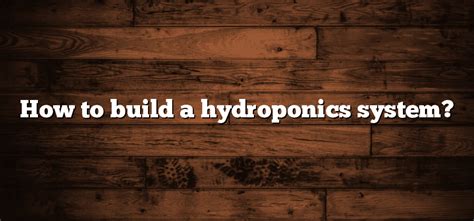 How To Build A Hydroponics System Inter Culturalu