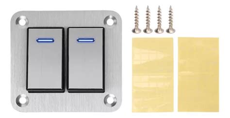 Panel De Interruptores Basculantes De 2 Bandas Led Azul 12 Cuotas